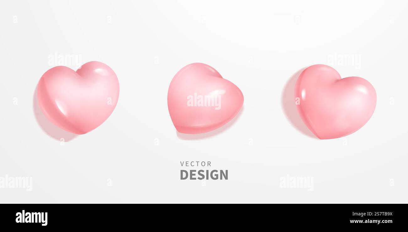 Heart Background Virtual 3D Design Vector Illustration Stock Vector ...