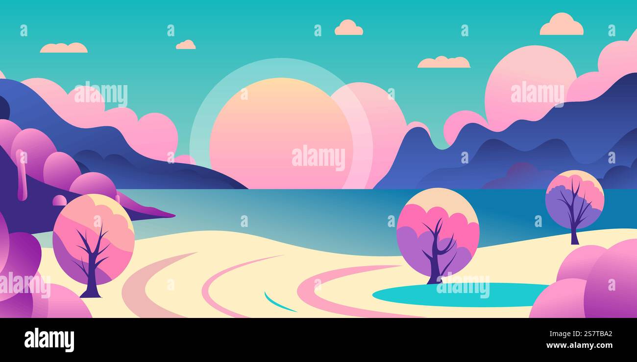 Summer time, fun concept design. Creative background of sea landscape ...