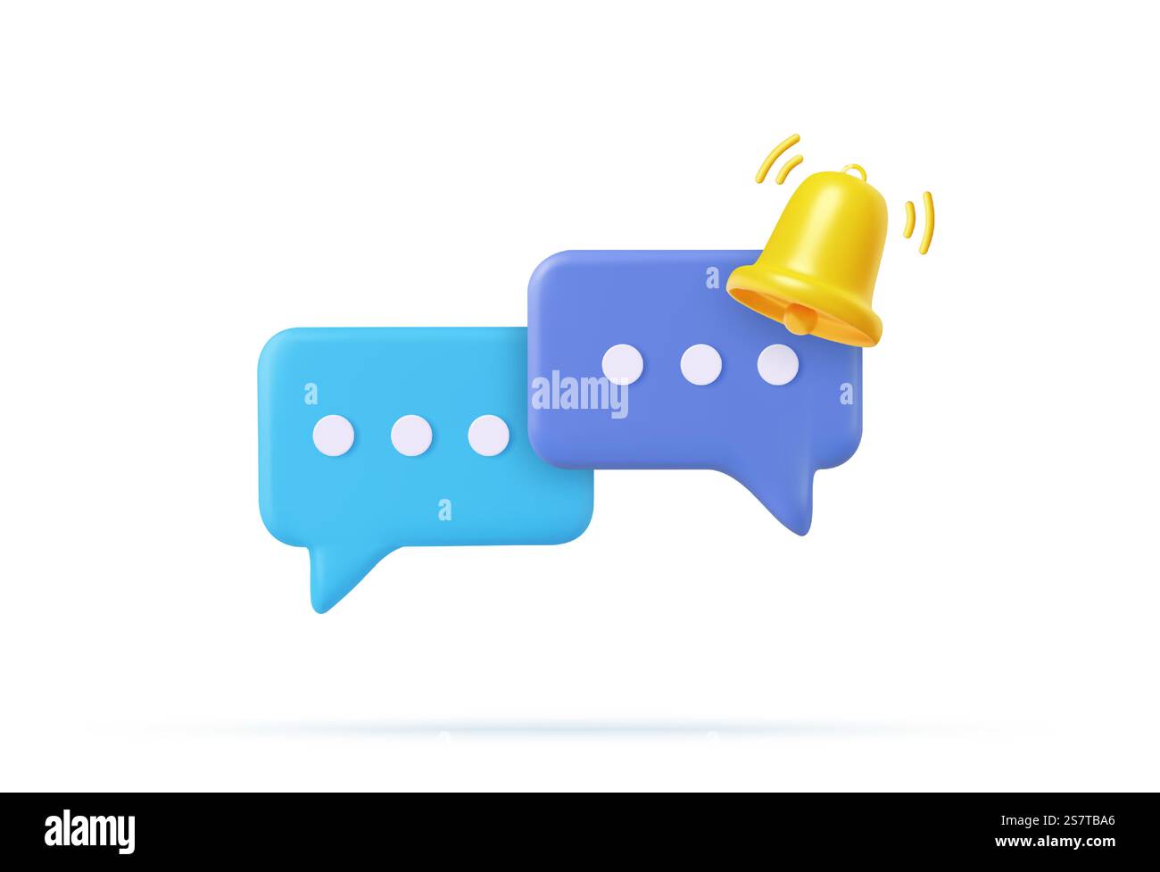 3d Notification bell on speech bubble with text. speech bubble icon ...