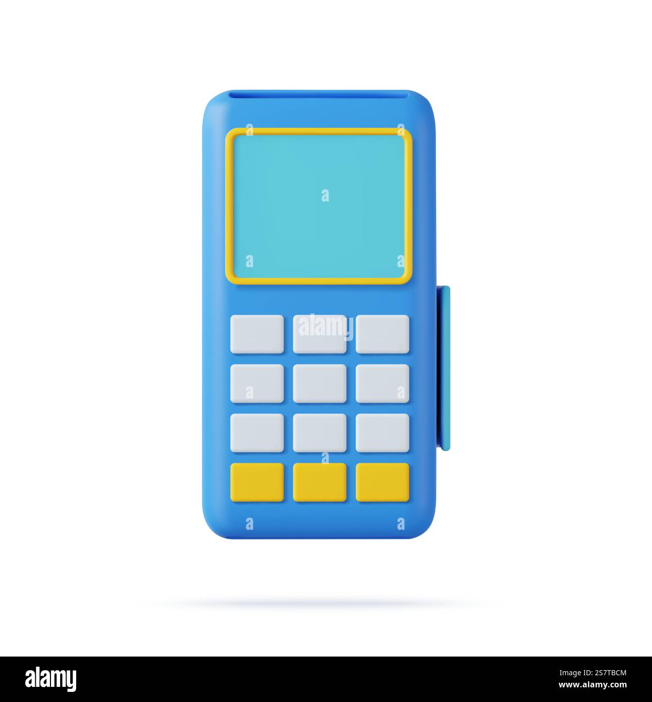 3D Payment Terminal. Render Modern POS Bank Payment Device. Payment NFC ...