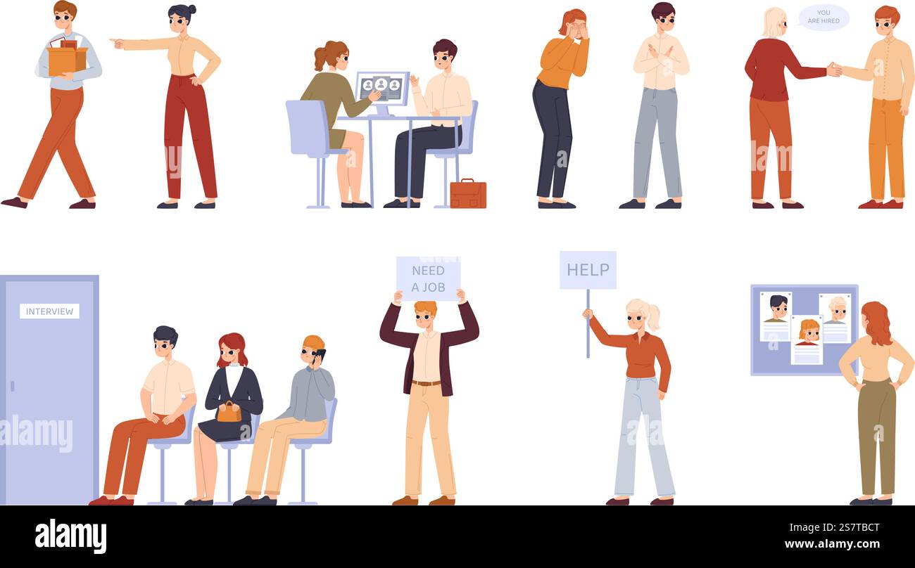 Office business troubles, unemployment people. Bankruptcy and financial ...