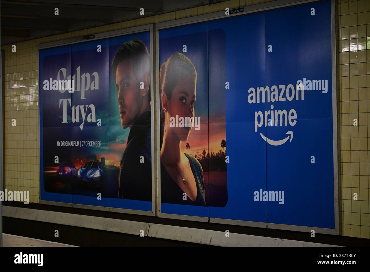 Stockholm, Uppland, Sweden. January 1 2025. Amazon Prime advertisement ...