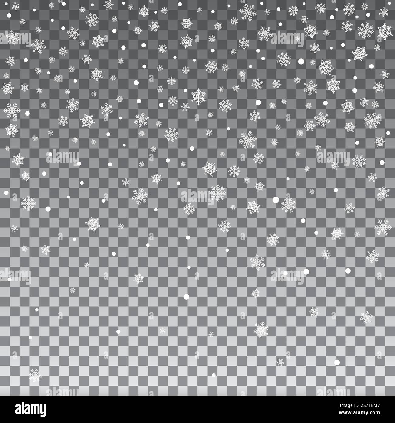 Falling Shining Snowflakes and Snow on Transparent Background ...
