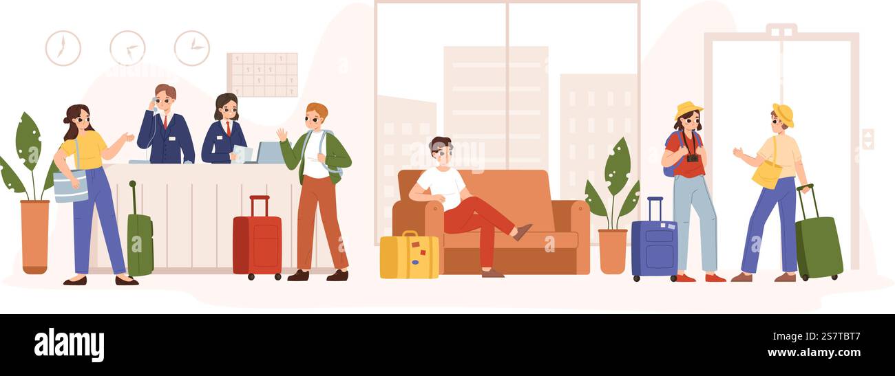 Hotel guest check in Stock Vector Images - Alamy