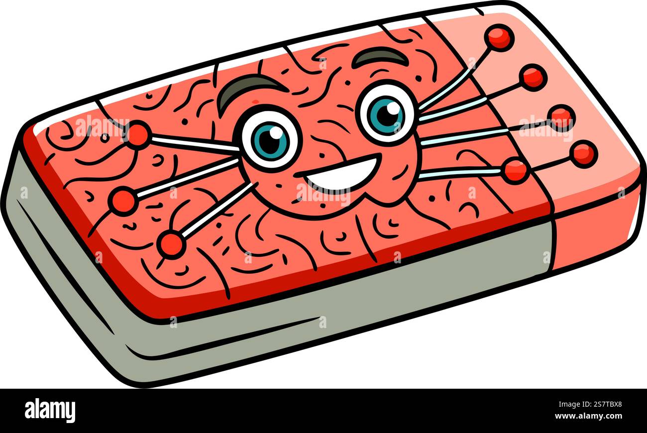 Creative eraser design featuring neural connections, circuits, and ...
