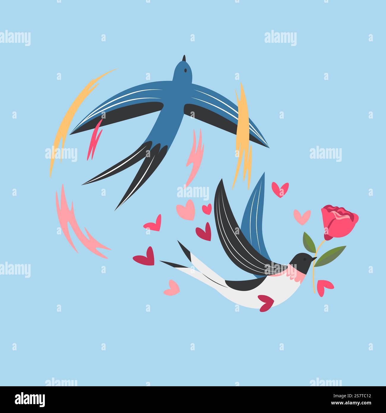 Flying hearts in love Stock Vector Images - Alamy