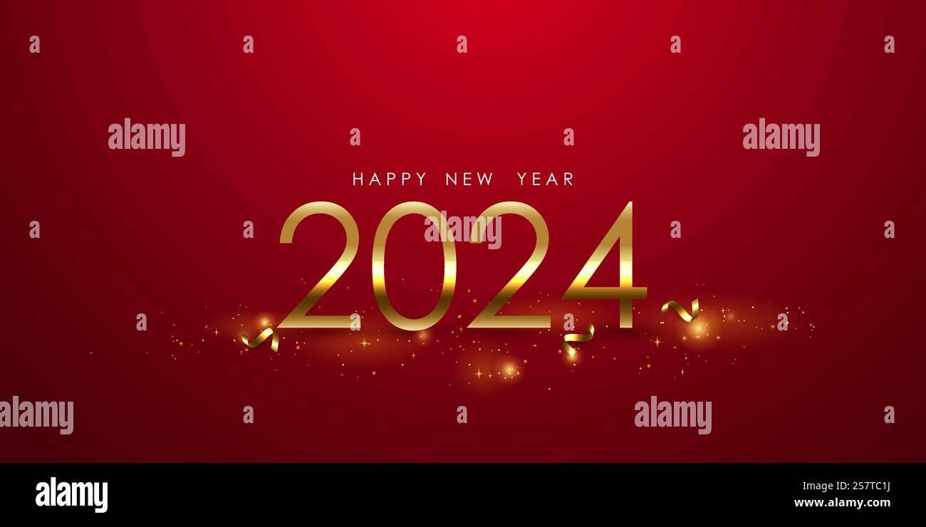 Happy New Year 2024 beautiful font design Vector illustration Stock ...