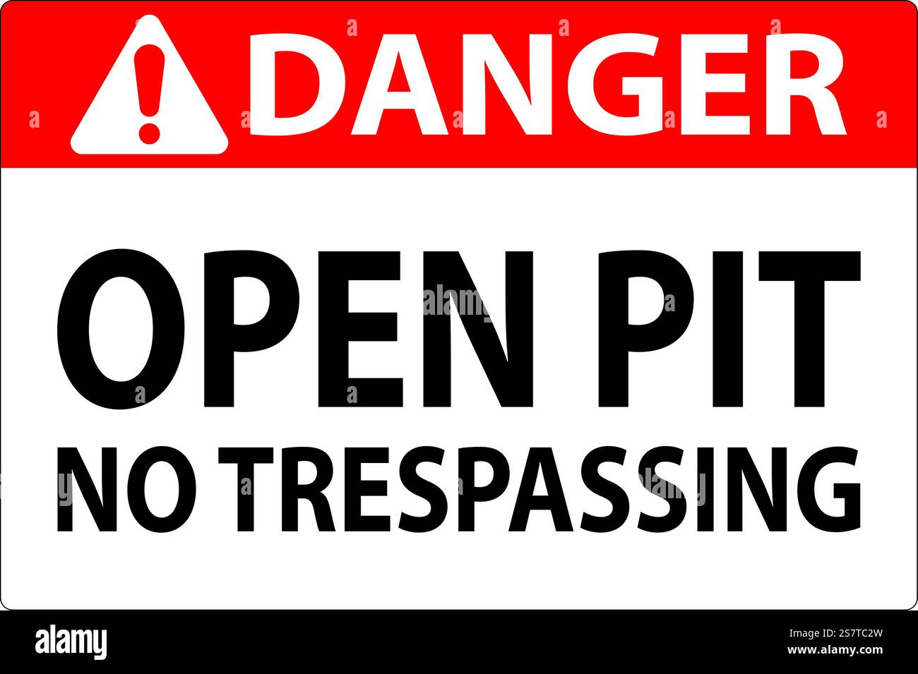 Danger Sign Open Pit - No Trespassing Stock Vector Image & Art - Alamy