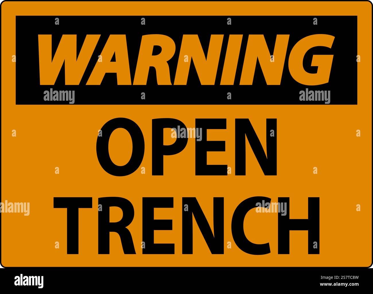 Warning Sign Open Trench Stock Vector Image & Art - Alamy