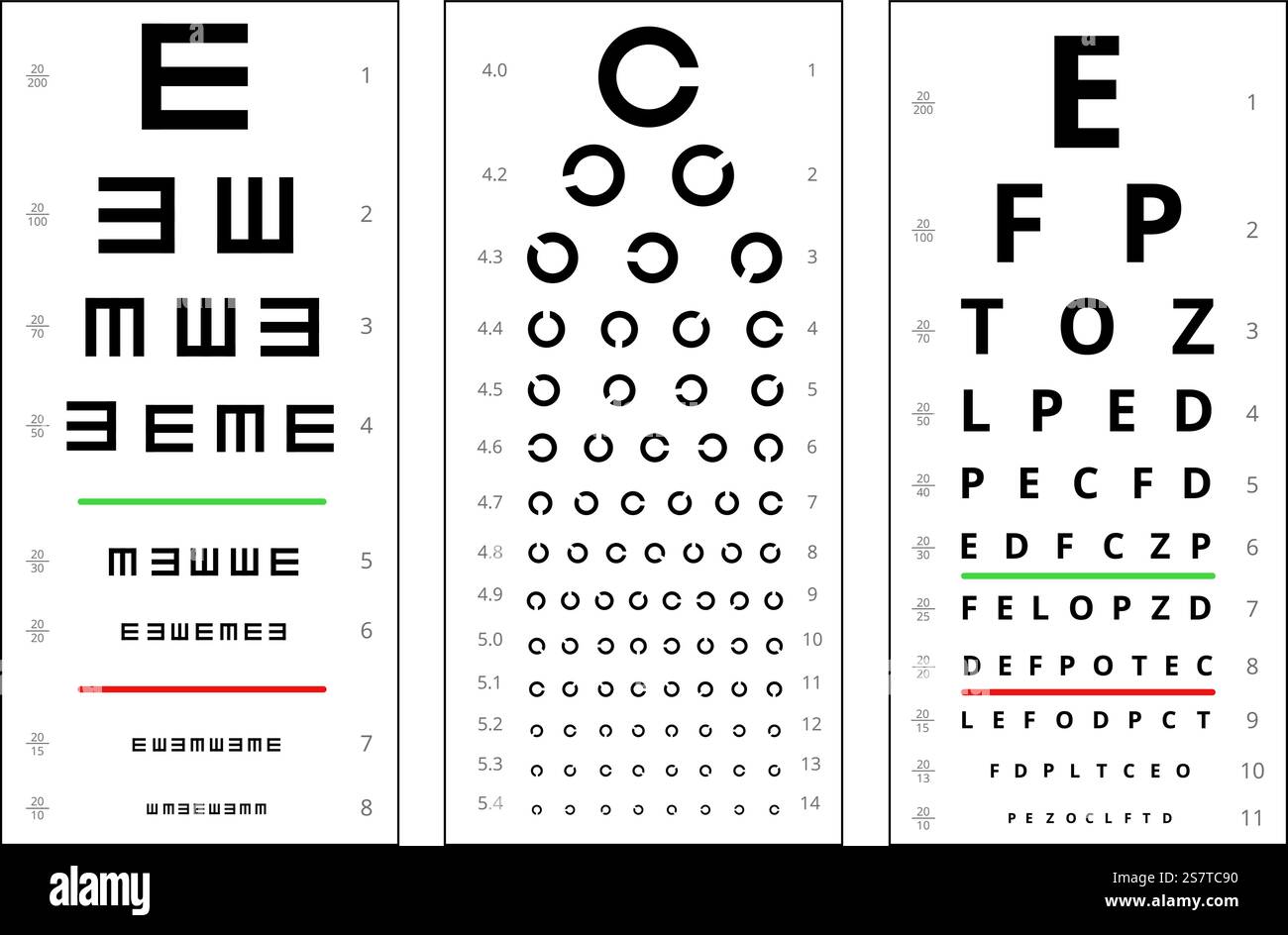Eyes test chart, medical optical eye exam. Vision health examination ...