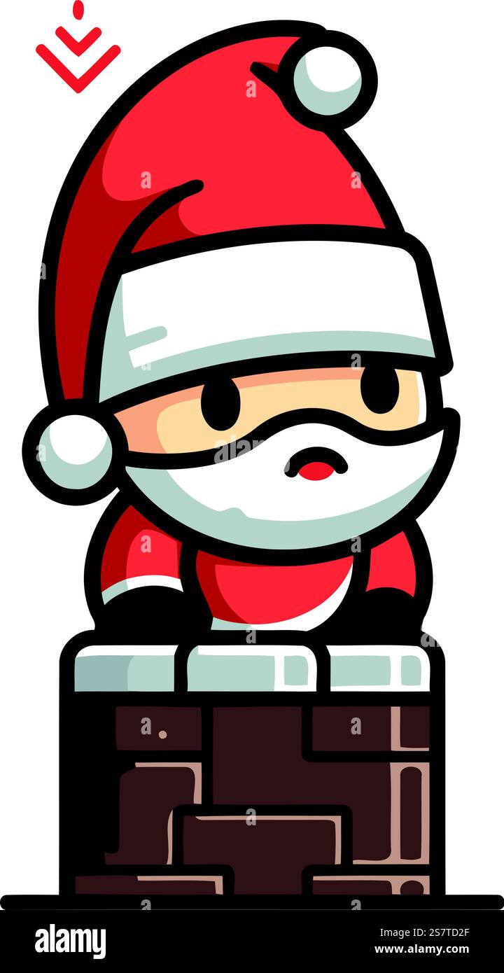 santa claus sitting on the chimney. vector illustration Stock Vector ...