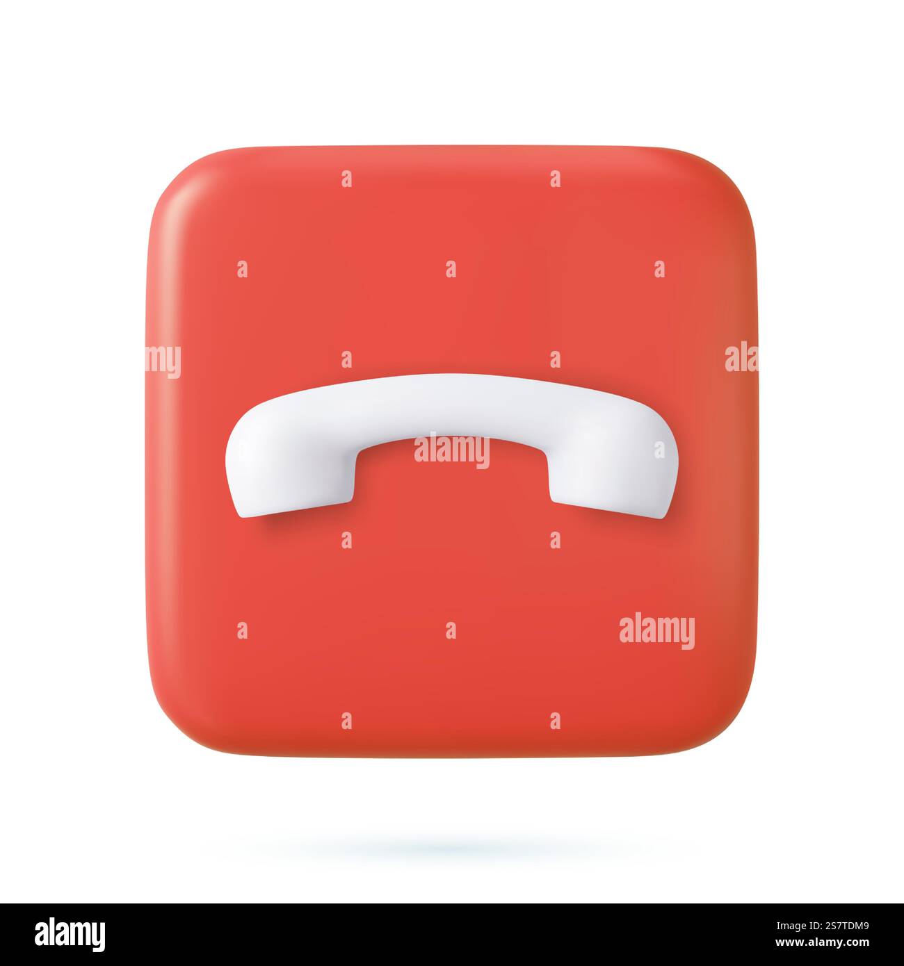 3d minimal decline the phone icon. Speech cloud with handset. Reject incoming call. 3d rendering ...