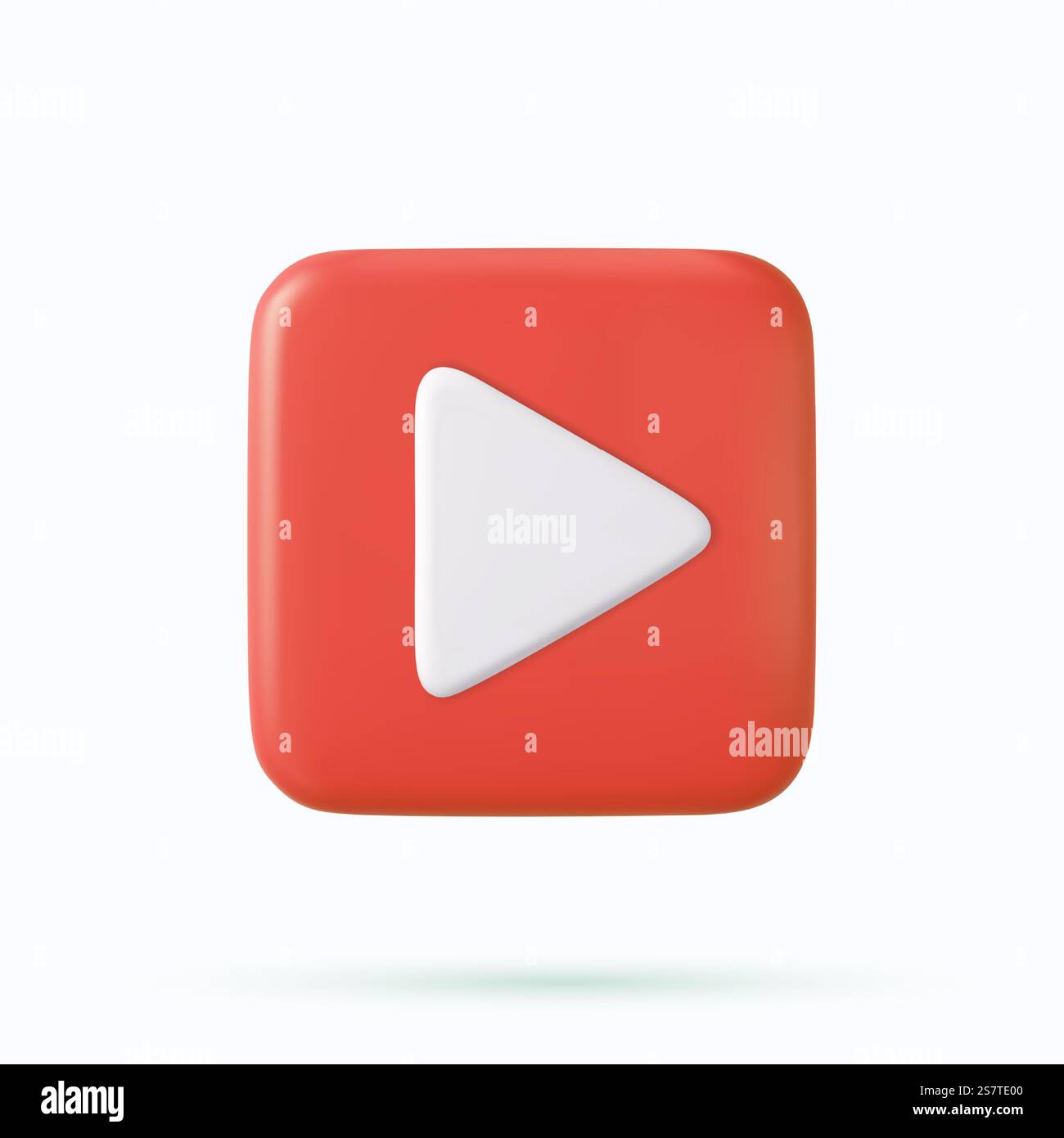 3d simple play video or audio icon. Play interface symbol . 3d ...