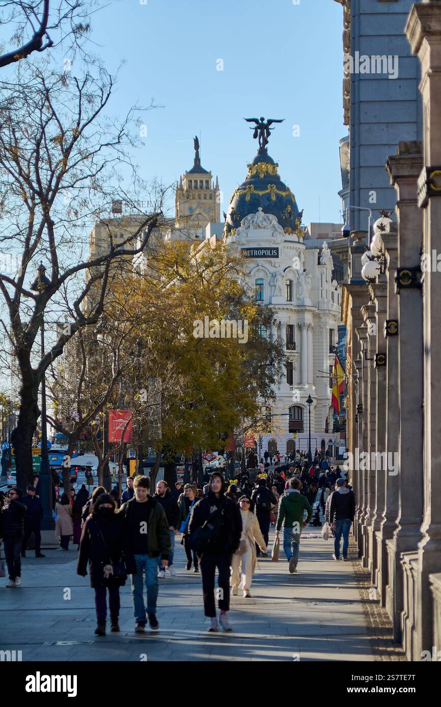 Madrid, Spain - January 20, 2025: Metropolis building, with its ...