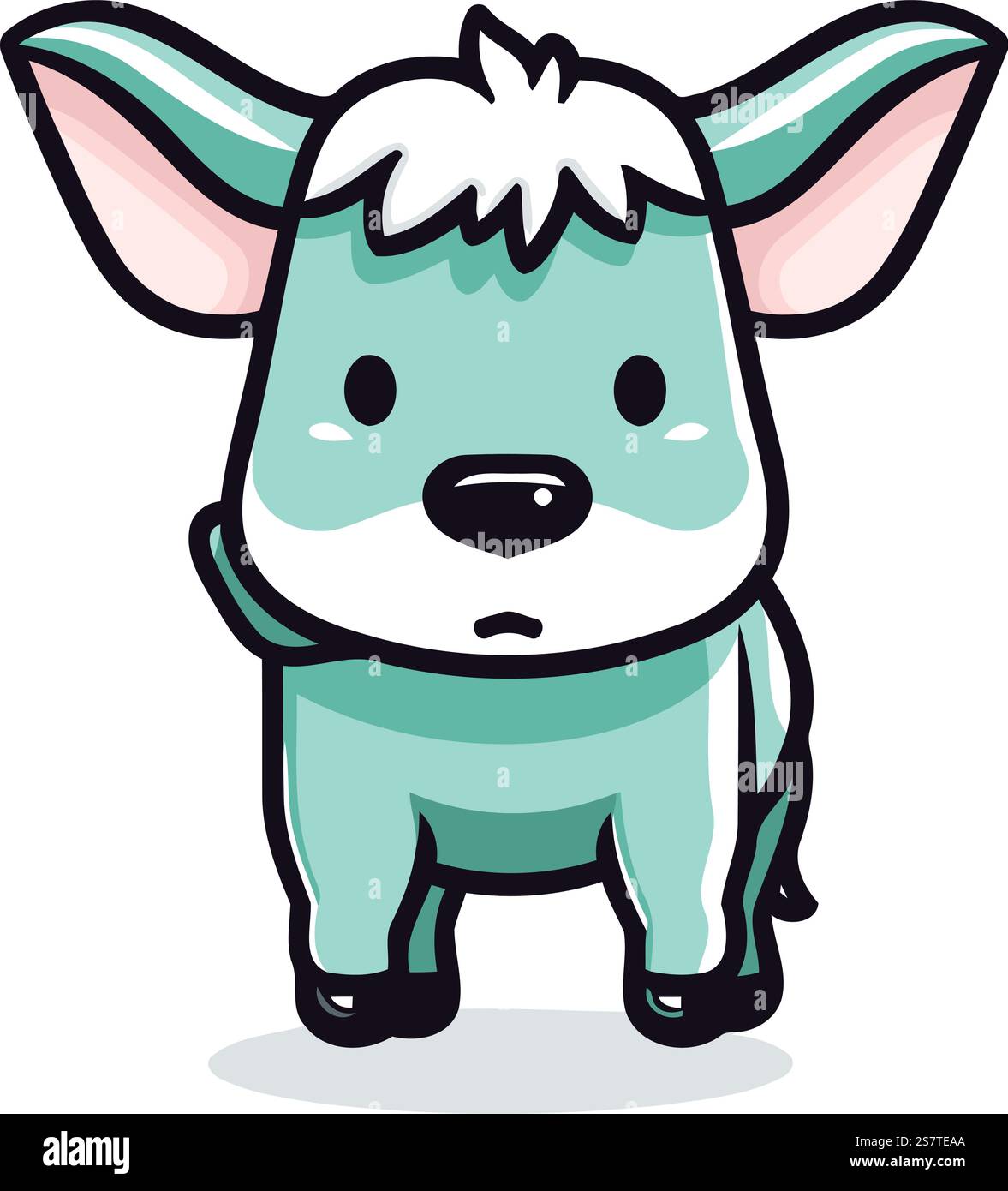Cute Cartoon Donkey Character. Vector Illustration Isolated On White ...
