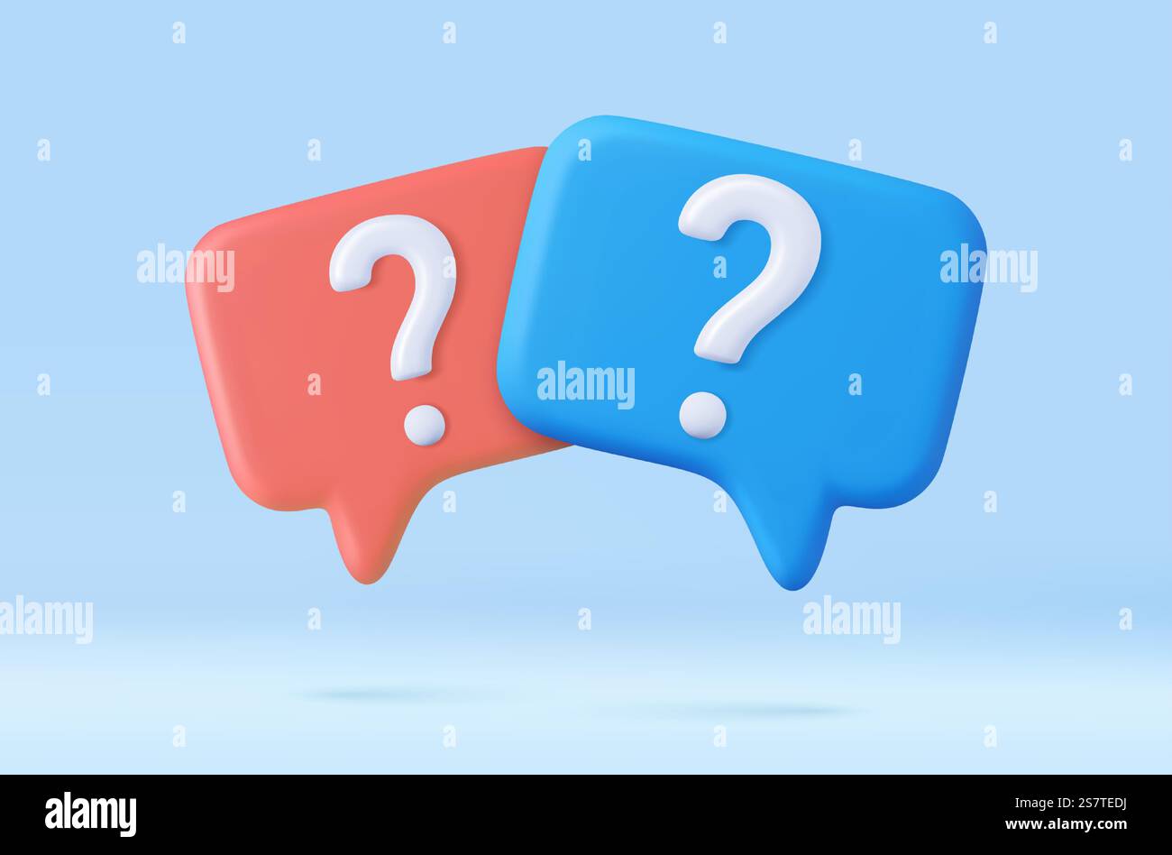 3d Speech bubble with question mark icon. FAQ, support, help concept ...