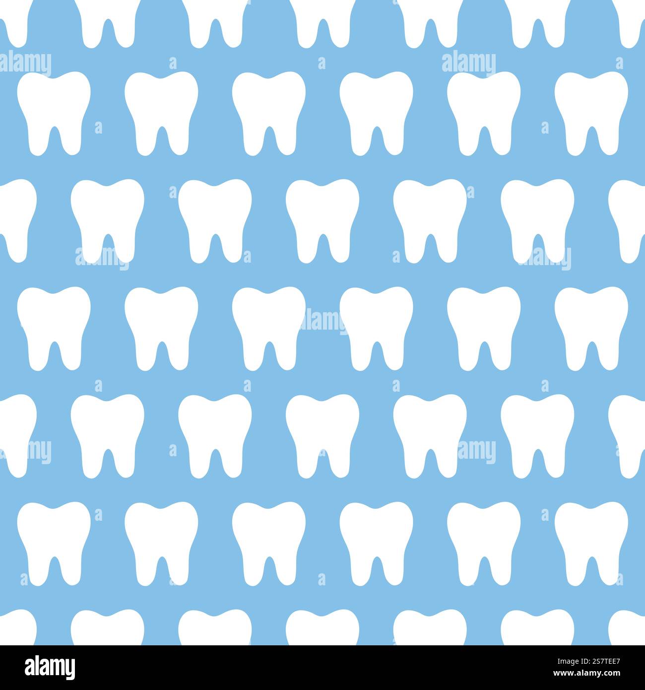 Tooth silhouette seamless pattern. Stomatology teeth fabric print for ...