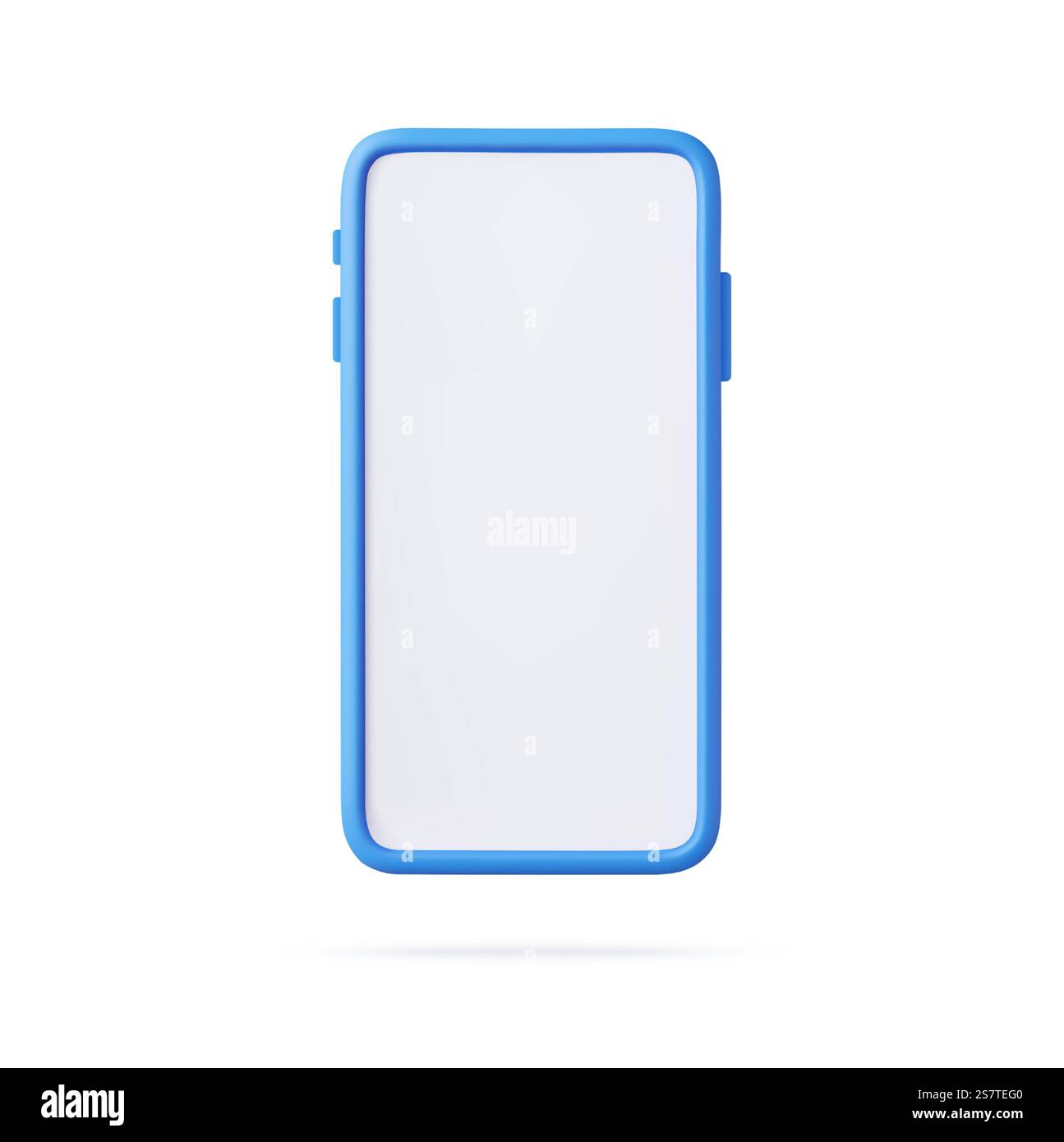 3D Render Smartphone mockup with blank white screen on a white ...