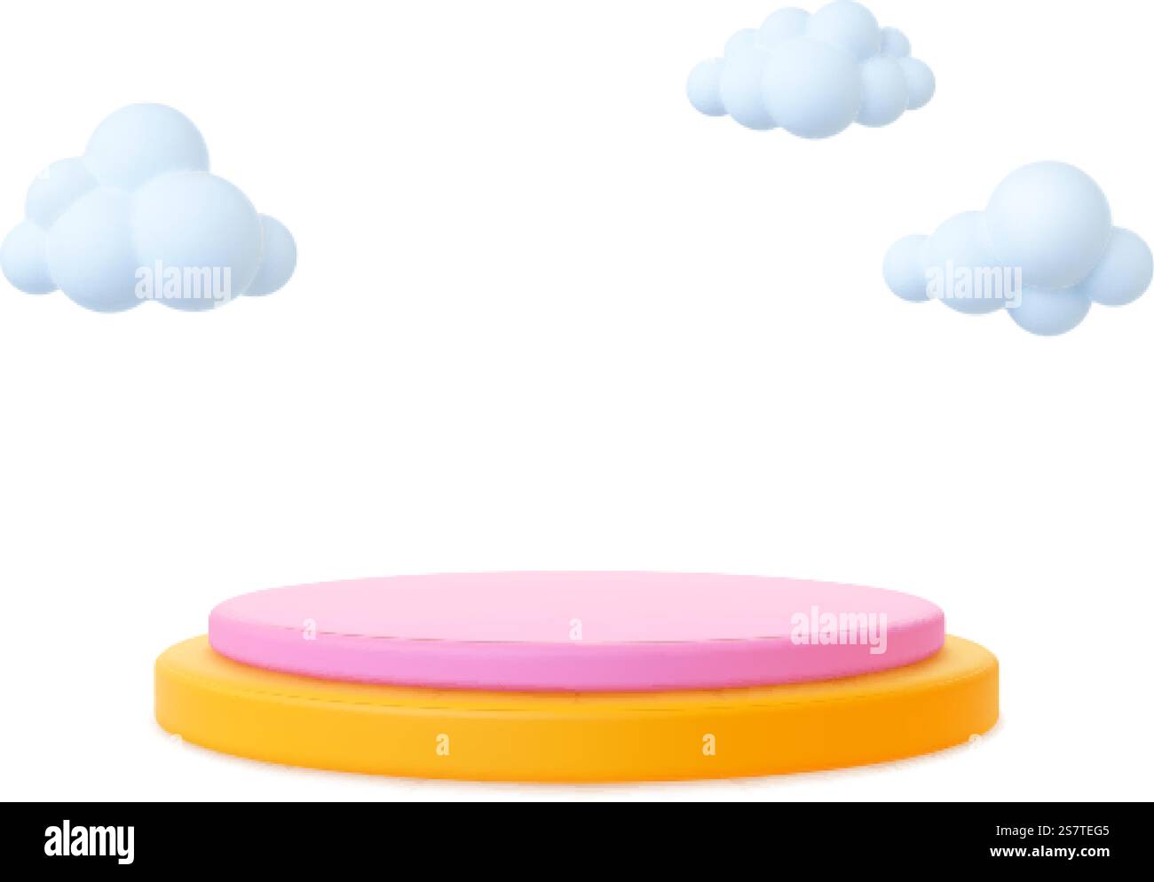 Presentation 3d podium with clouds isolated render trendy stand hi-res ...