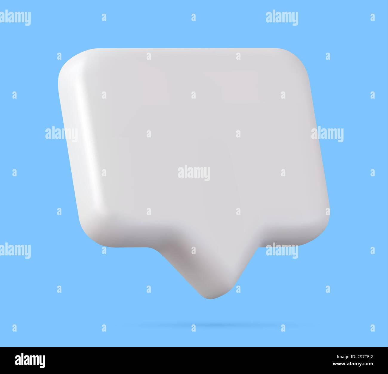 Blank speech bubble pin isolated on blue background 3D rendering ...