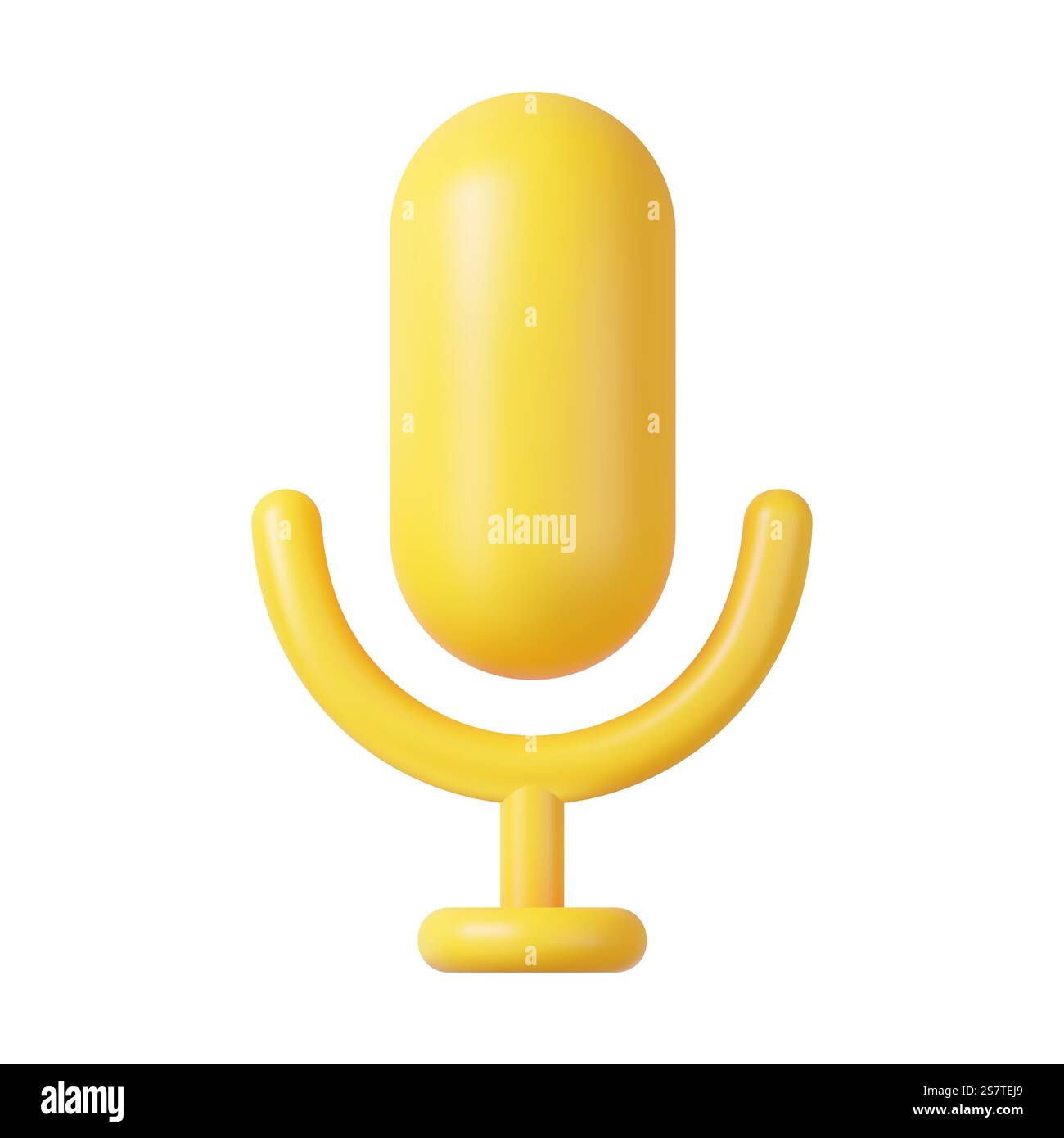 3d Podcast microphone on stand, audio equipment icon. Professional ...