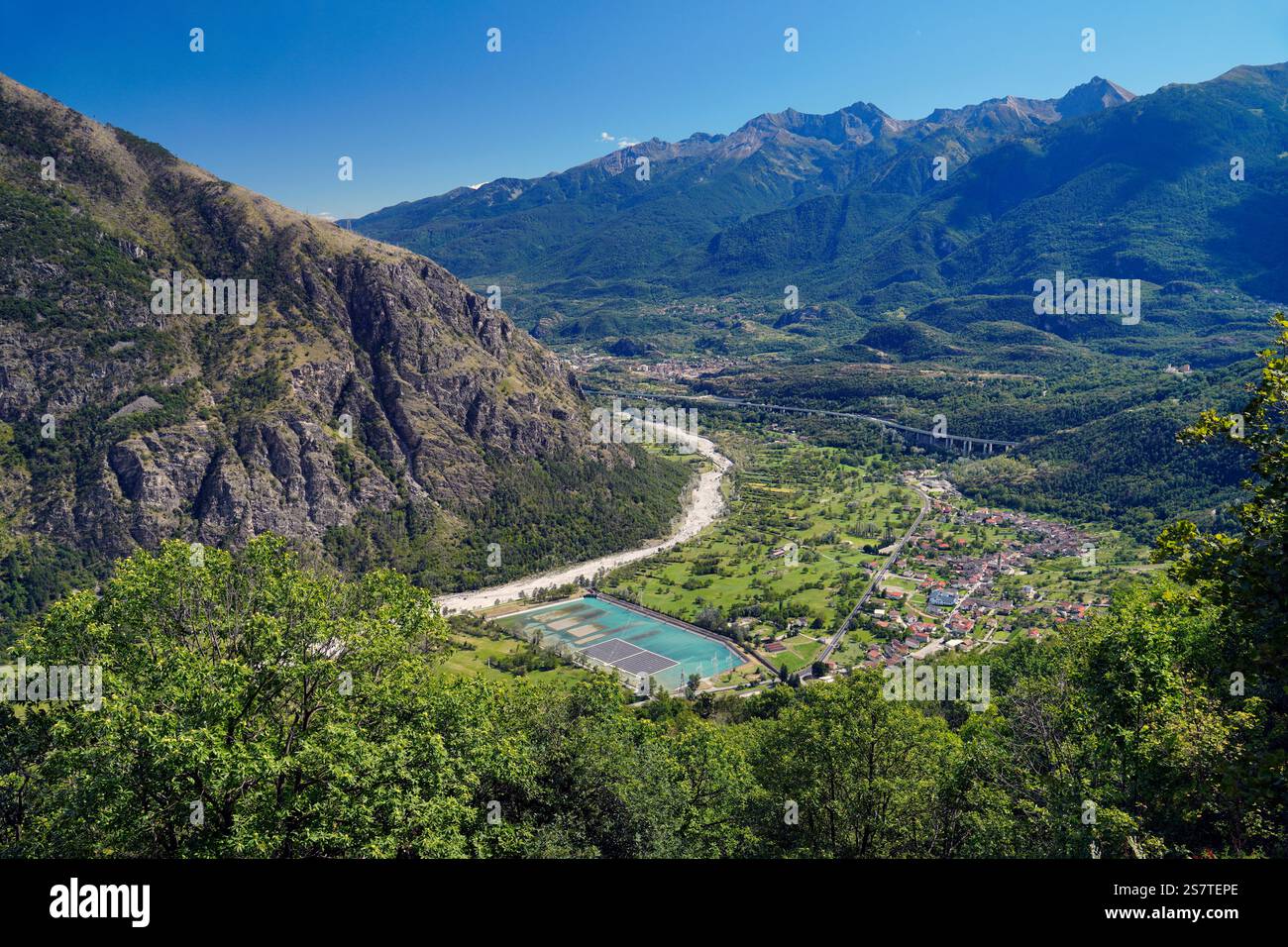 Landscape,View of the valley of Susa,Venaus,Province of Piedmont Stock ...