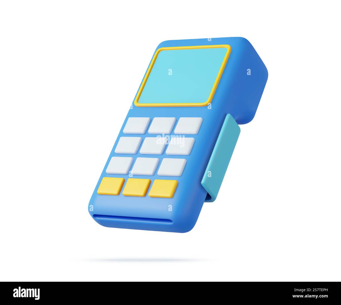 3D Payment Terminal. Render Modern POS Bank Payment Device. Payment NFC ...