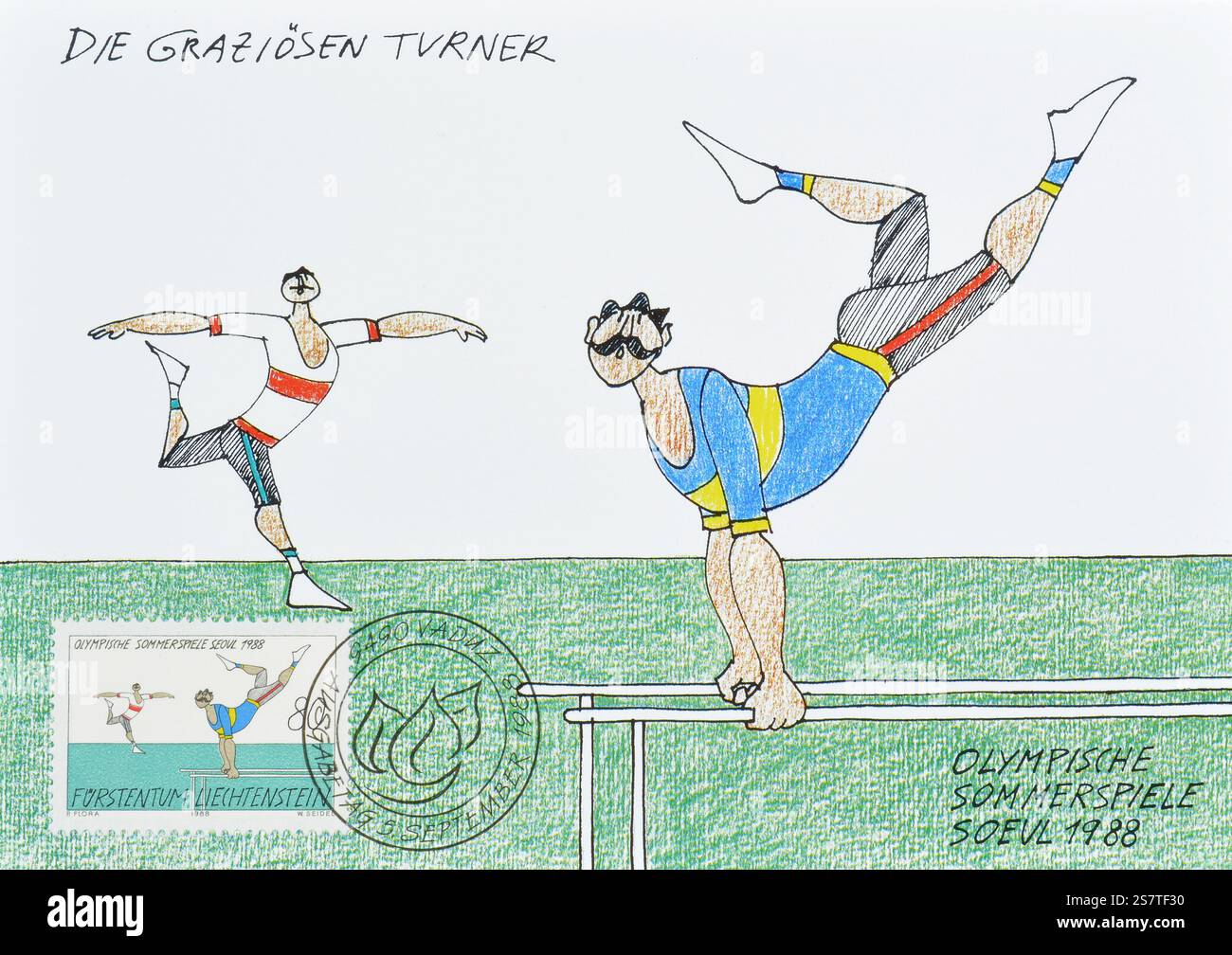 Cancelled postage stamp printed by Liechtenstein, that promotes Summer ...