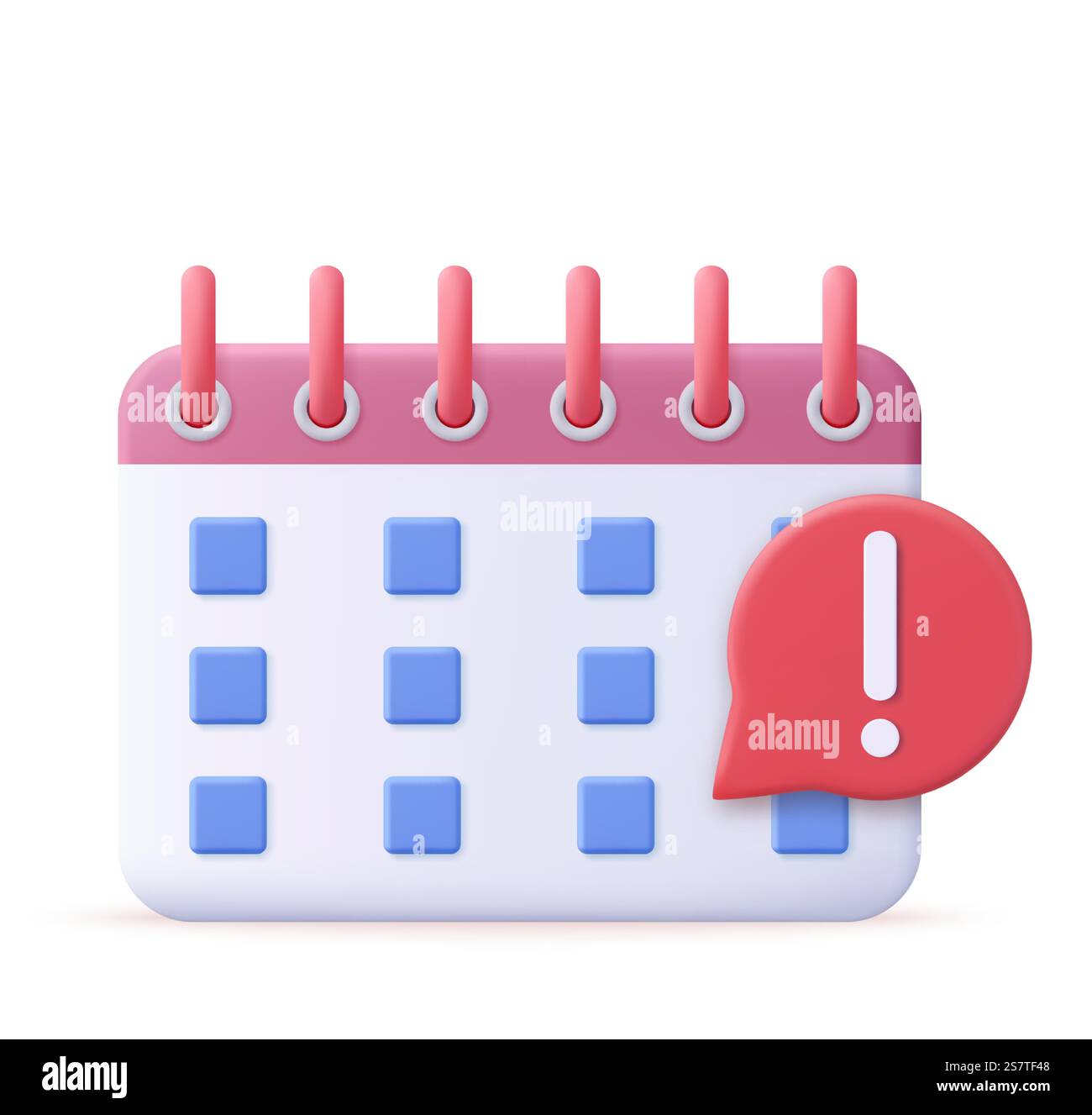 3d Calendar assignment icon. Notification icon and calendar deadline ...
