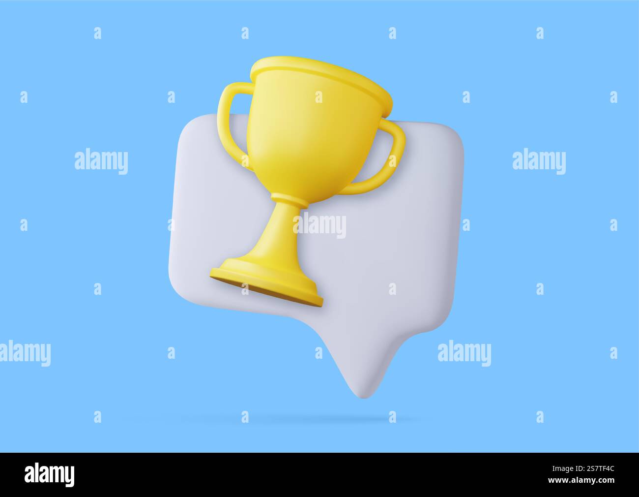 3d celebrate winners with golden cup, prize winners stars in bubble ...