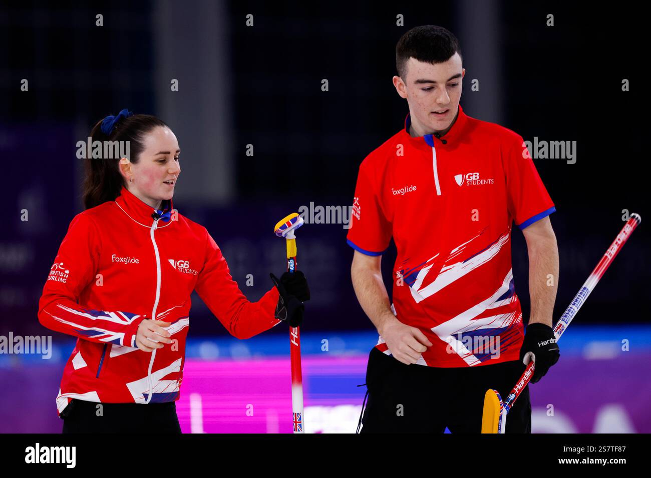 (L to R) Robyn Munro, Orrin Carson (GBR), JANUARY 14, 2025 - Curling ...
