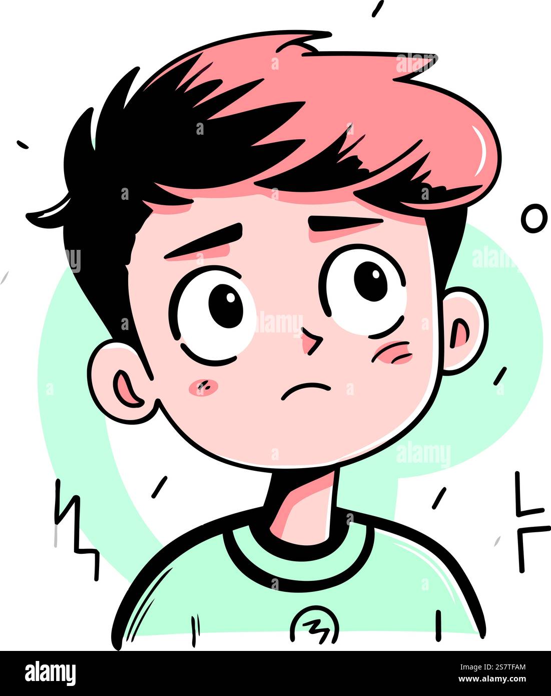 Vector illustration of a boy with a sad face. Cartoon style Stock ...