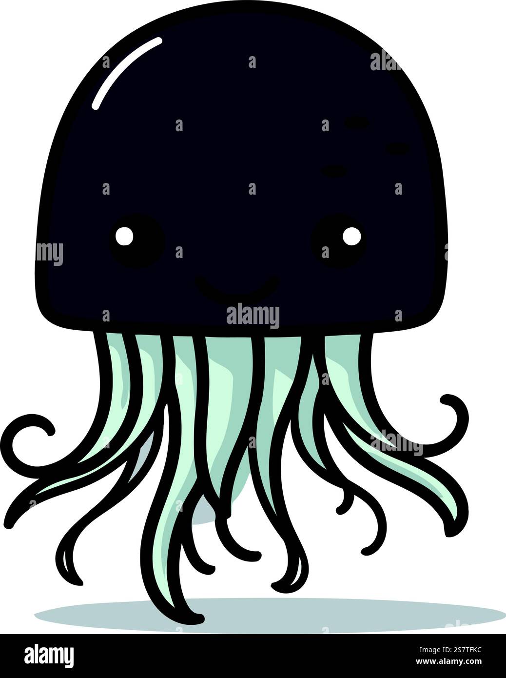 Cute Jellyfish Cartoon Mascot Character Vector Illustration Stock ...