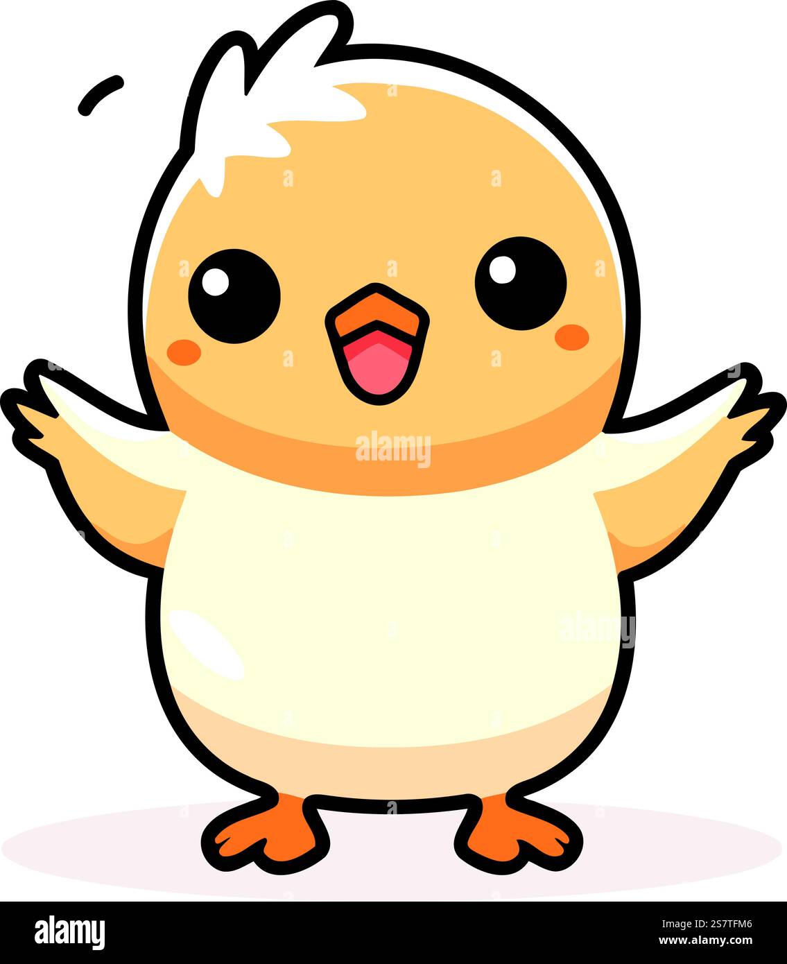 Cute little chicken isolated on white background. Vector flat cartoon ...