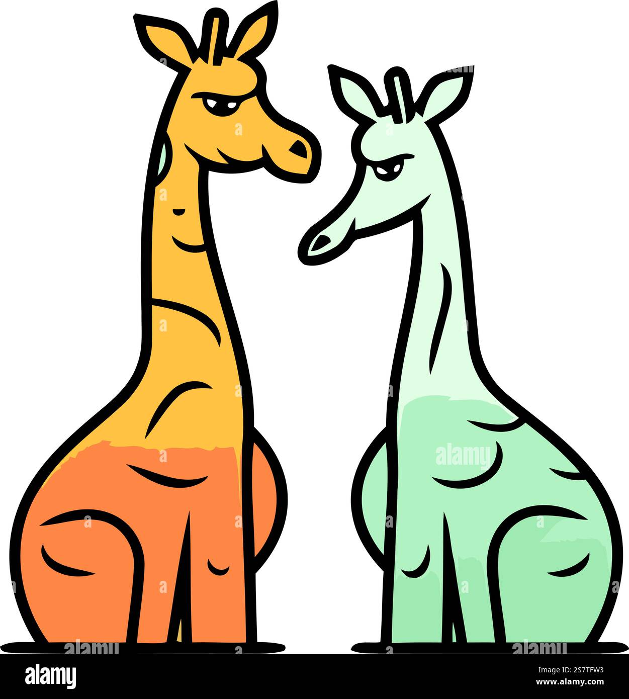 Giraffe and kangaroo. Vector illustration isolated on white background ...