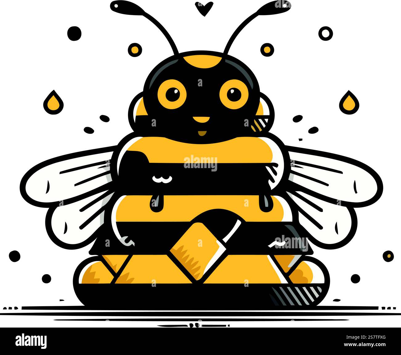 Cute cartoon bee. Vector illustration isolated on a white background ...