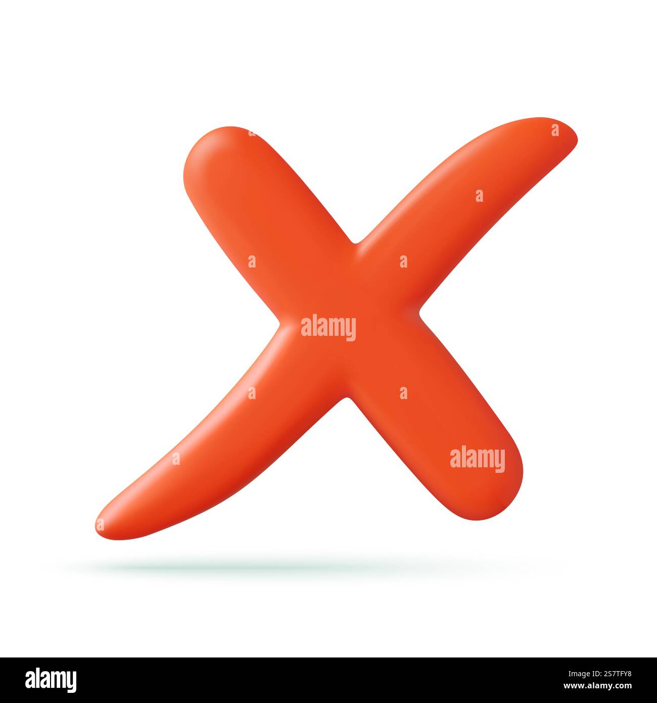 3D rendering Cross sign elements. Mark graphic design. Button for vote ...