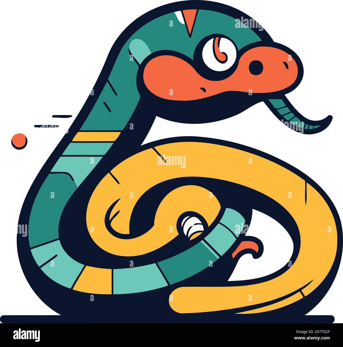 Cute cartoon snake. Vector illustration isolated on a white background ...