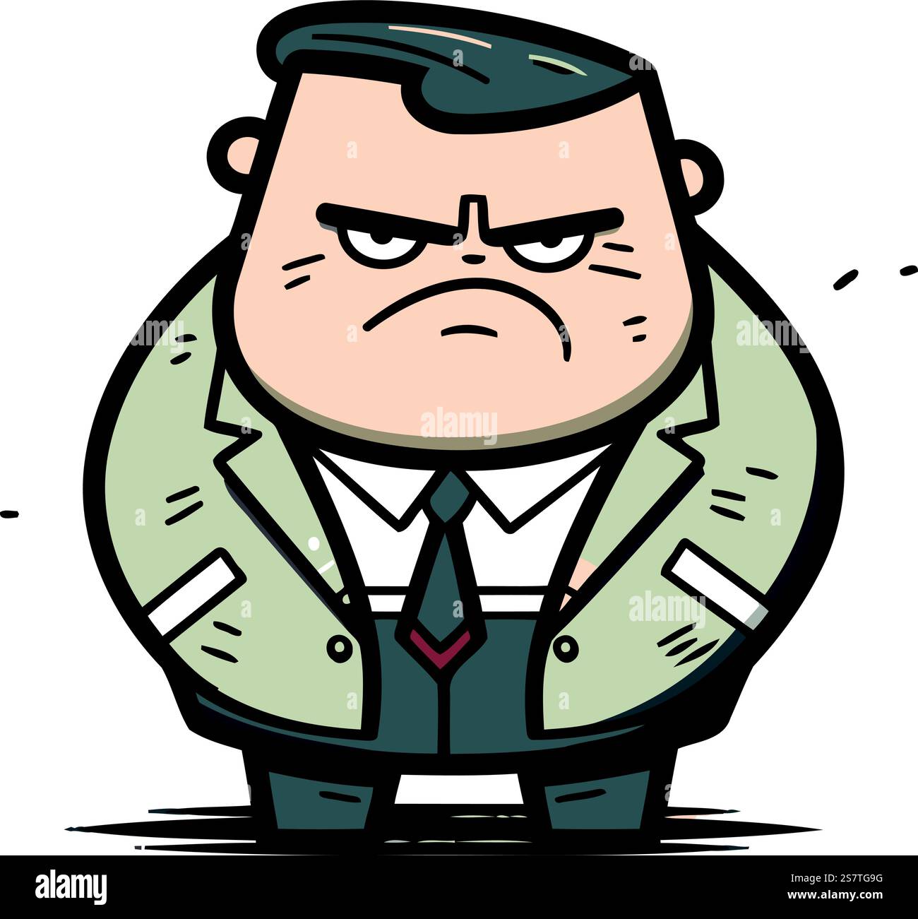 Angry boss. Vector illustration in cartoon style on white background ...