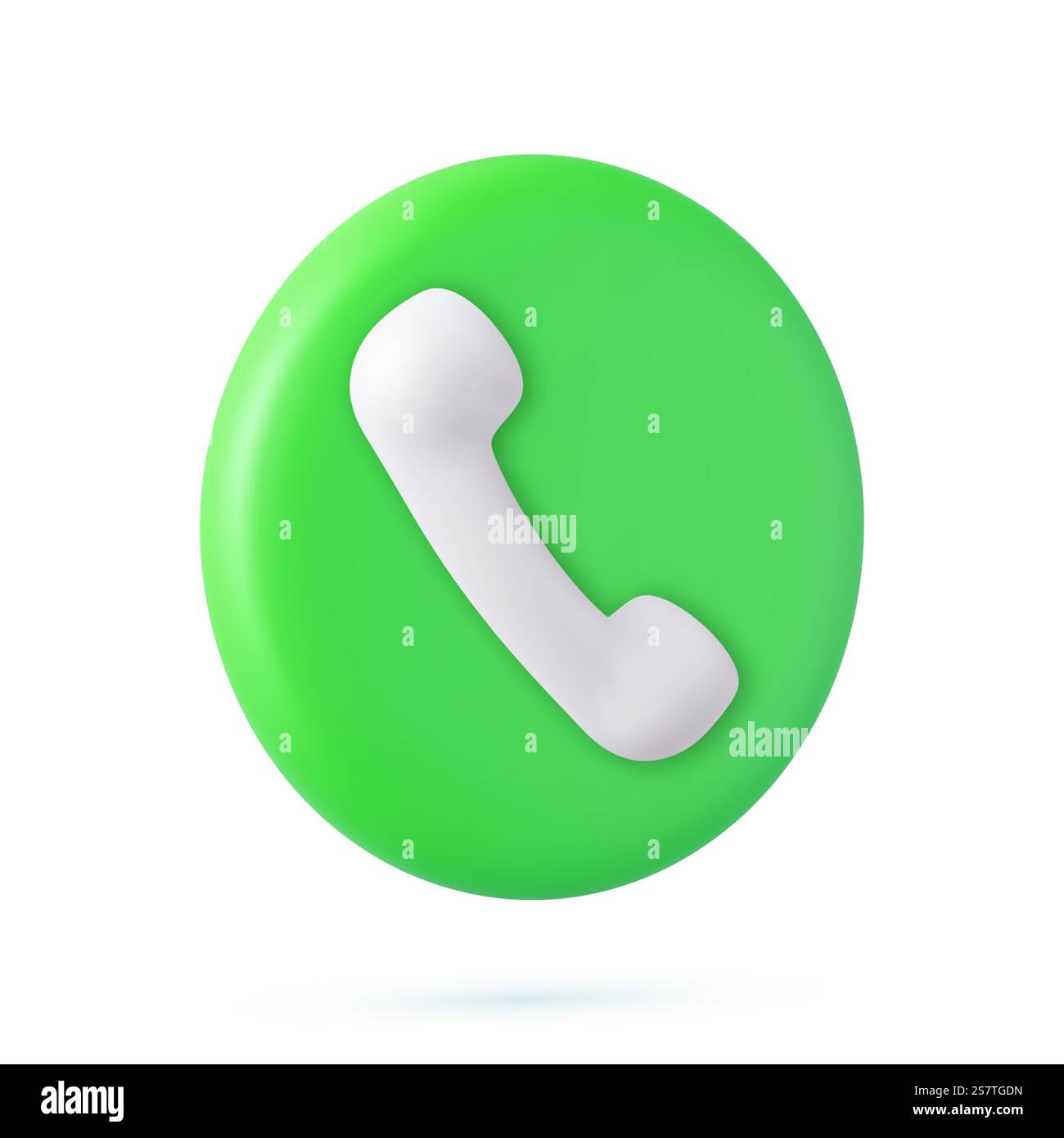 3d Speech cloud with handset. Accept incoming call. Feedback concept ...