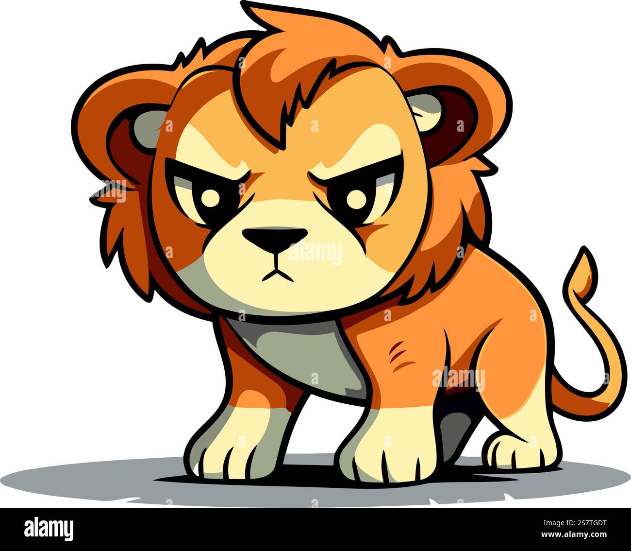 Angry lion cartoon character. Vector illustration isolated on white ...