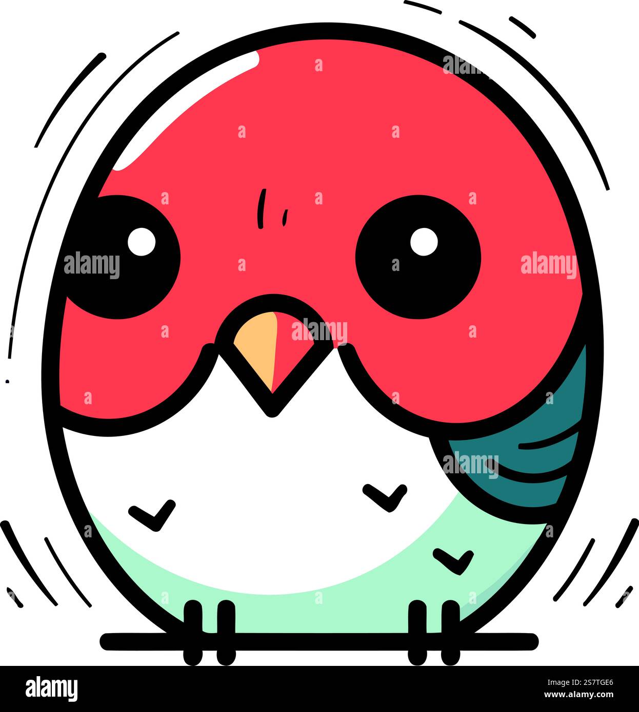 Cute cartoon bird character. Vector illustration in flat style ...