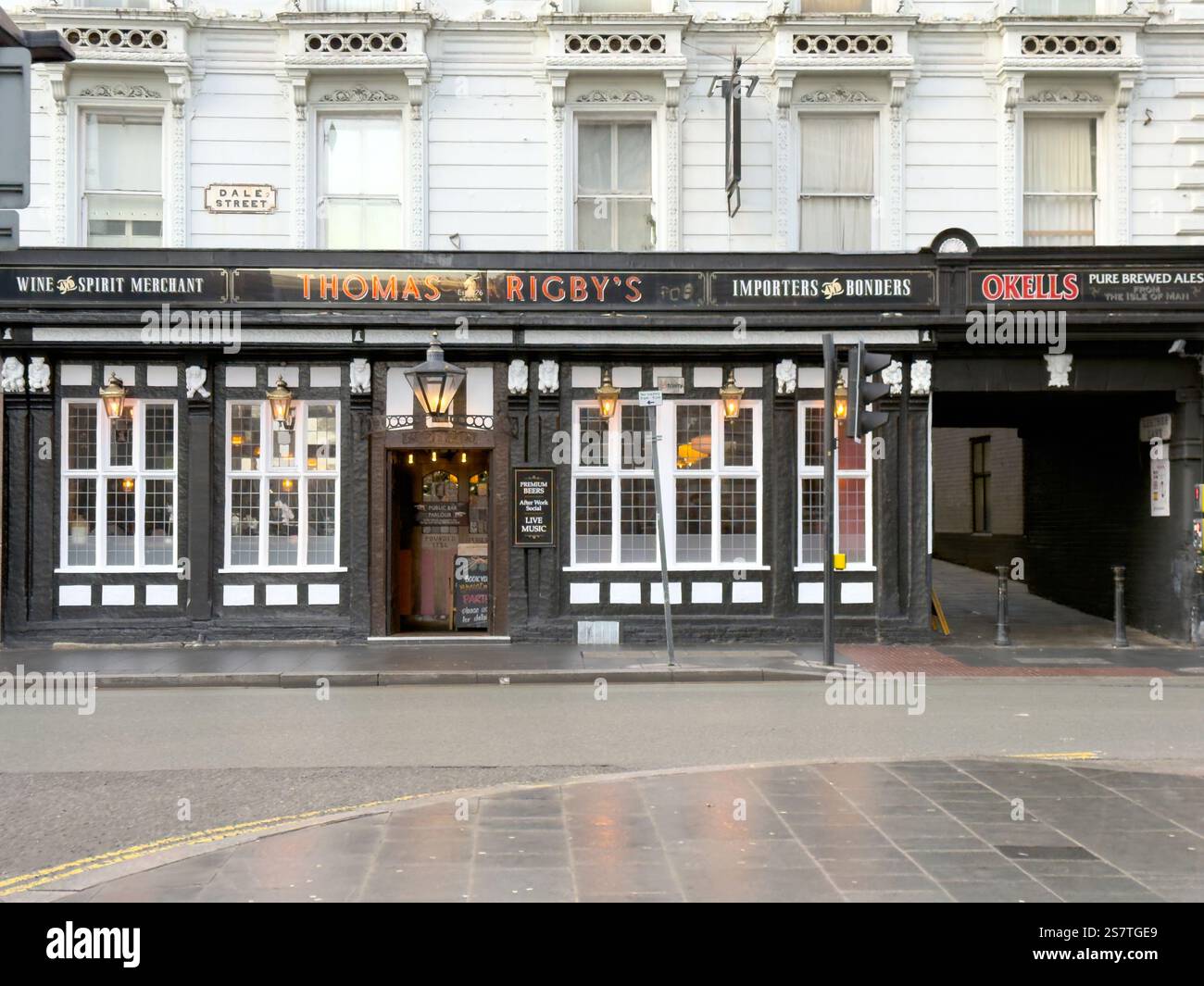 Rigby’s Buildings in Liverpool. Thomas Rigb’s Pub Stock Photo - Alamy