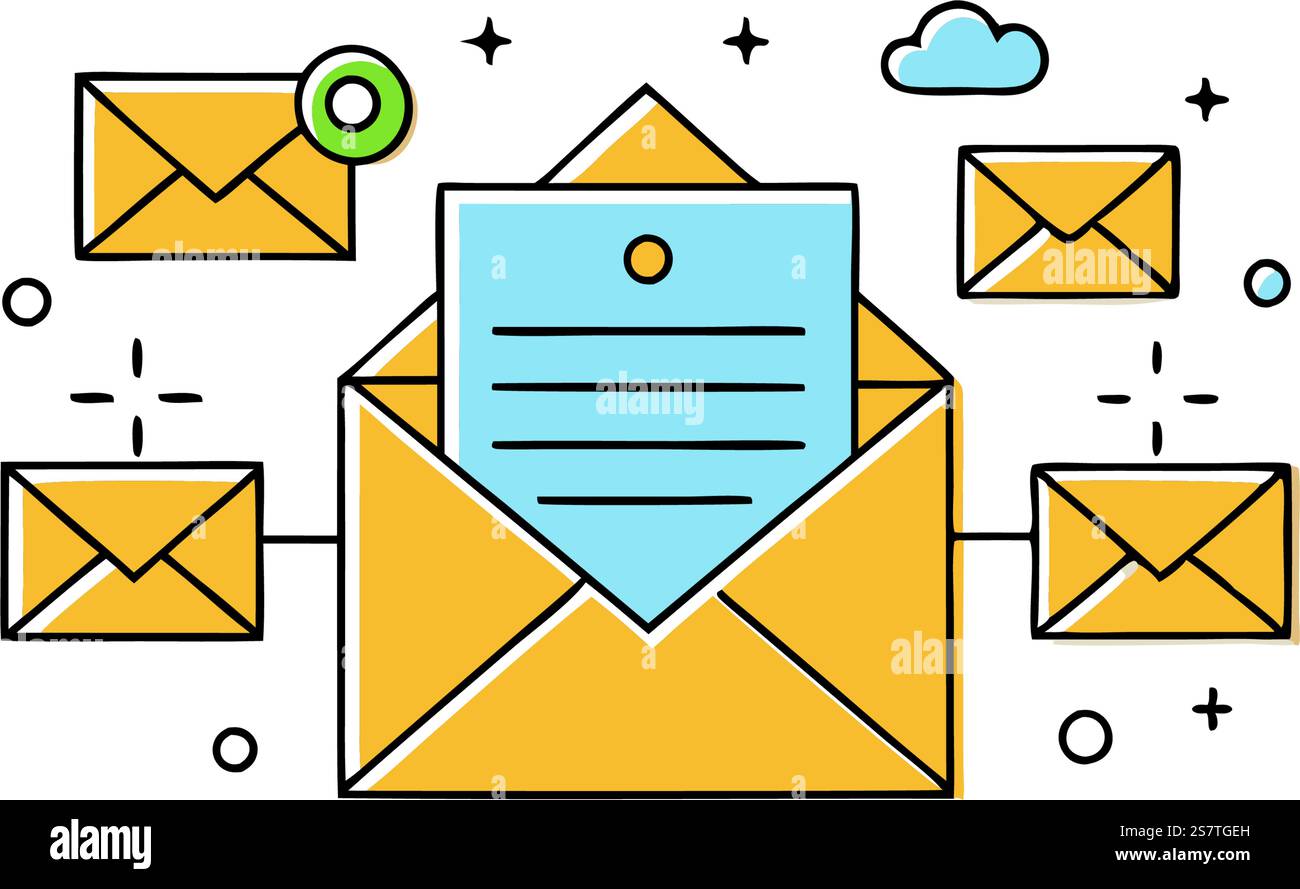 Creative email vector icons for digital correspondence, inbox notifications, and modern ...