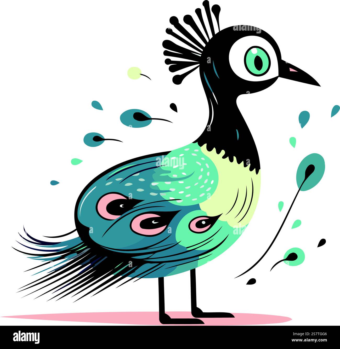 Peacock vector illustration. Cute cartoon peacock character Stock ...