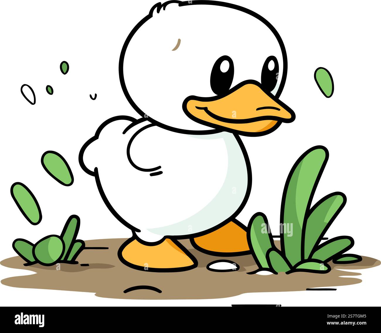 Cute little duckling. Vector illustration. Cute cartoon character Stock ...