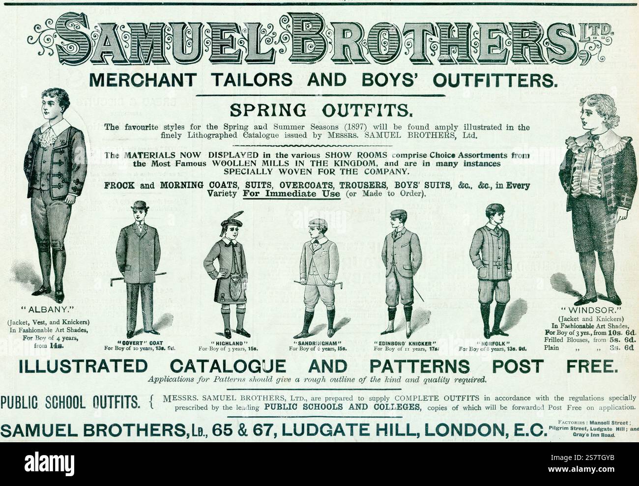 Late 19th century advertisement for Samuel Brothers Ltd. Merchant ...