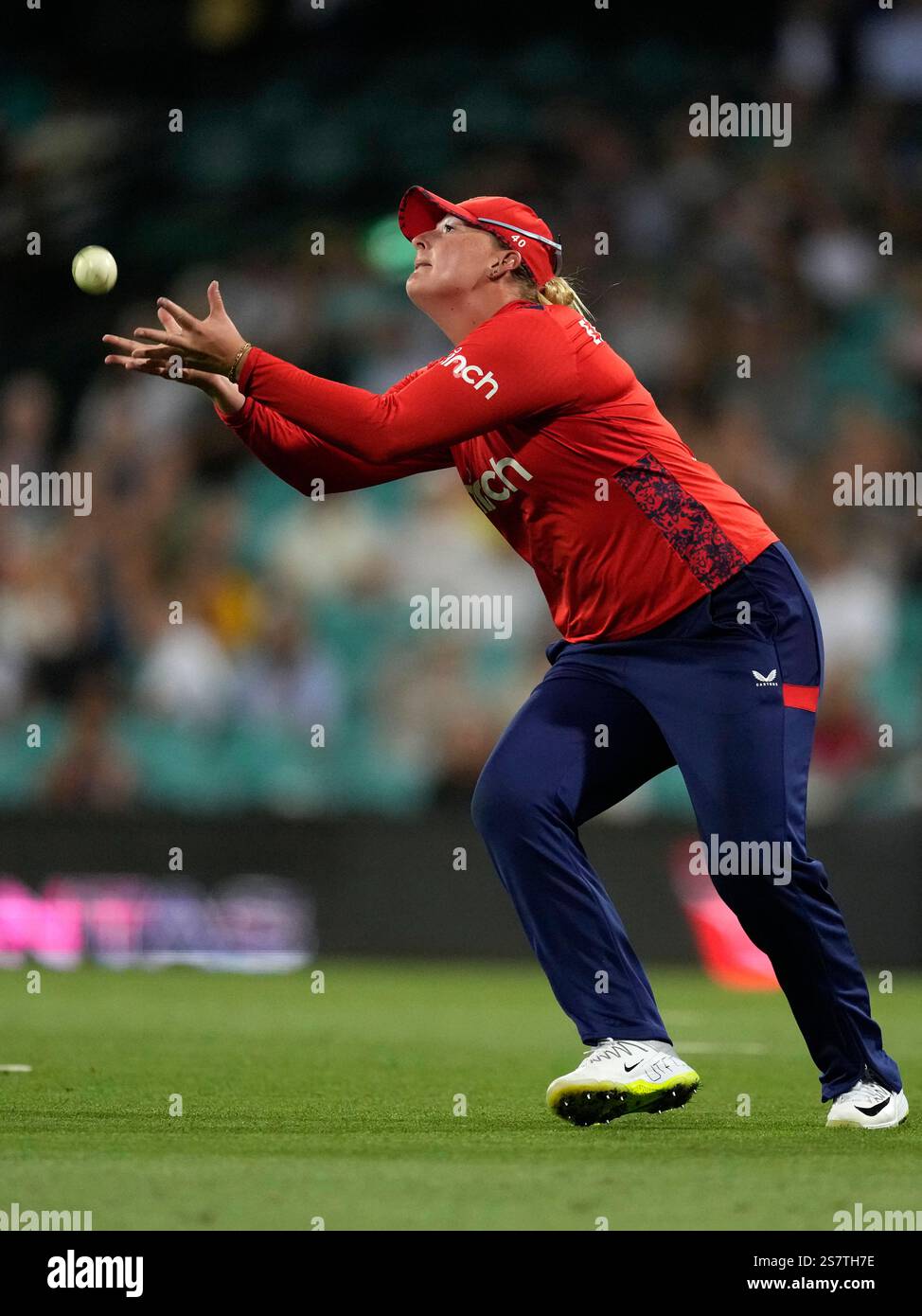 England's Sophie Ecclestone catches out Australia's Grace Harris during ...