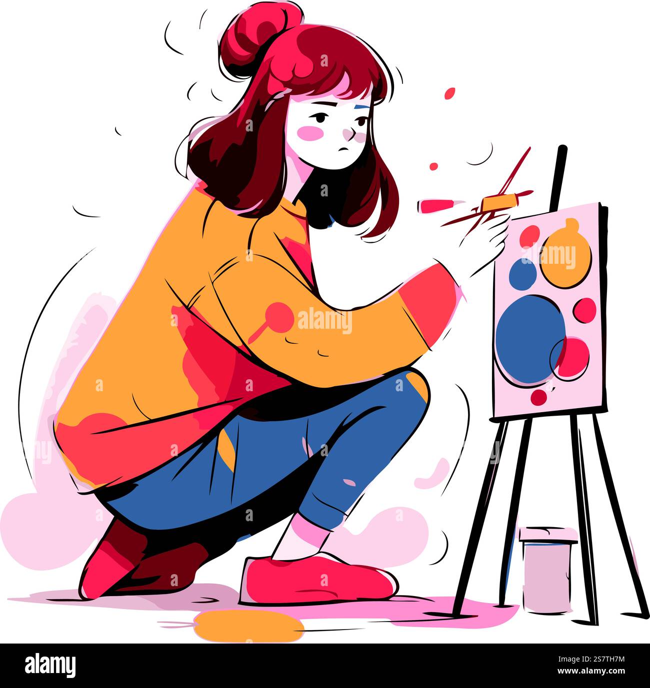 Picture with oil paints Stock Vector Images - Alamy