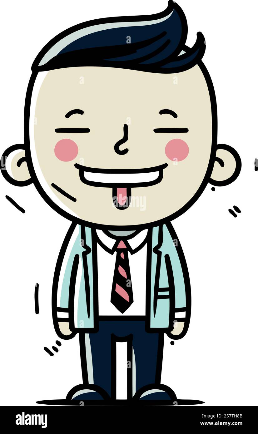 Businessman Smiling Cartoon Vector Illustration Stock Vector Image ...